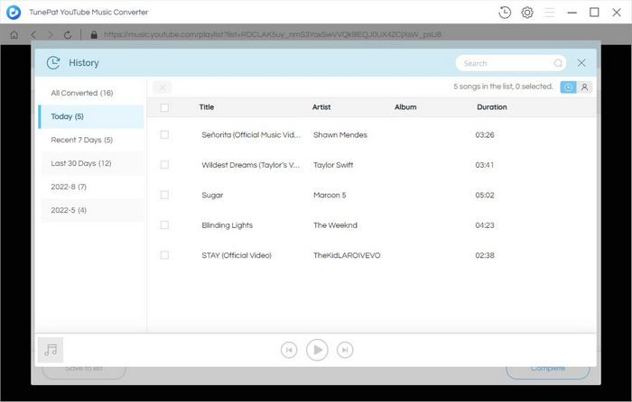 locate the converted YouTube Music songs